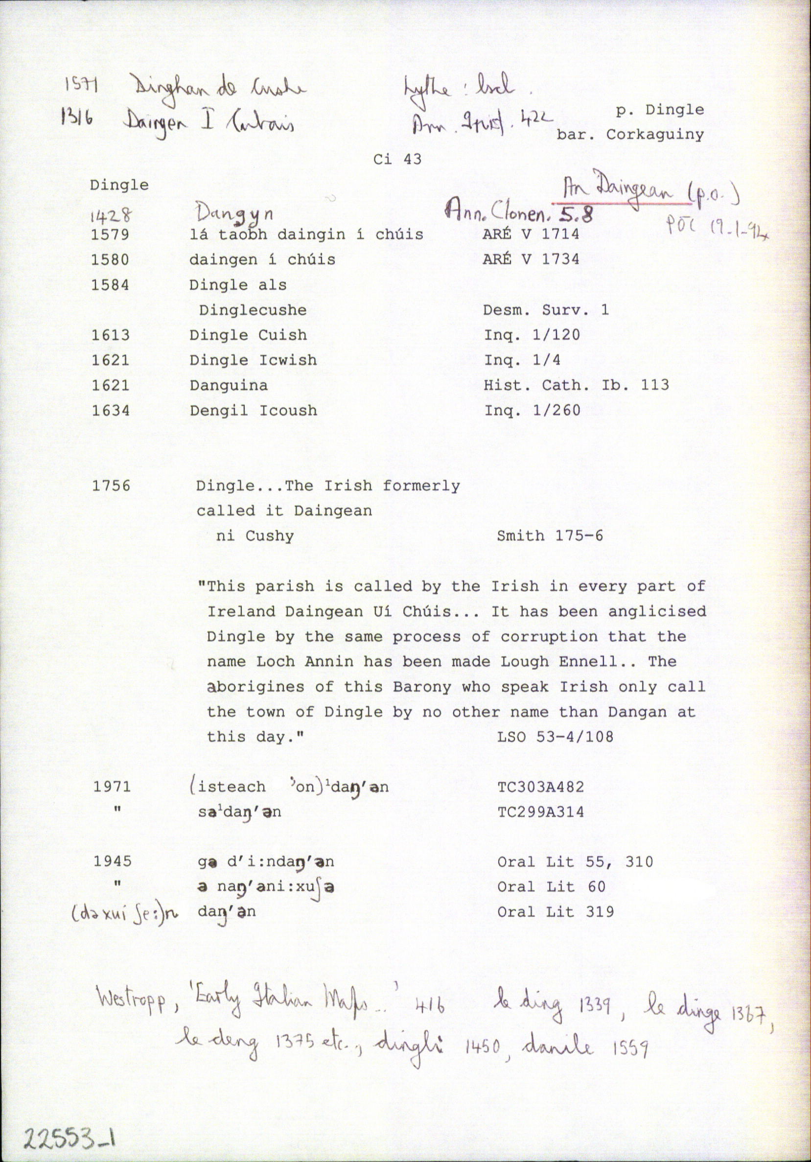 Daingean Uí Chúis/Dingle | logainm.ie