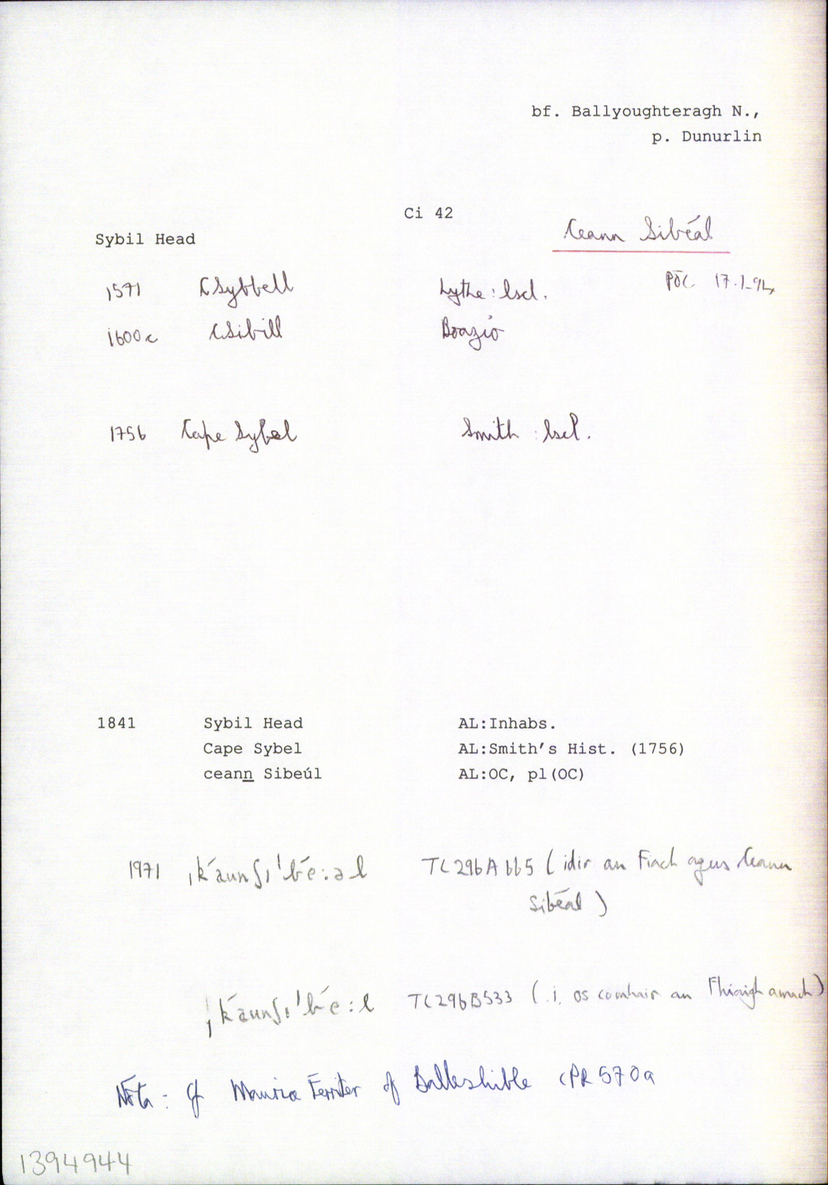 Ceann Sibéal/Sybil Head | logainm.ie