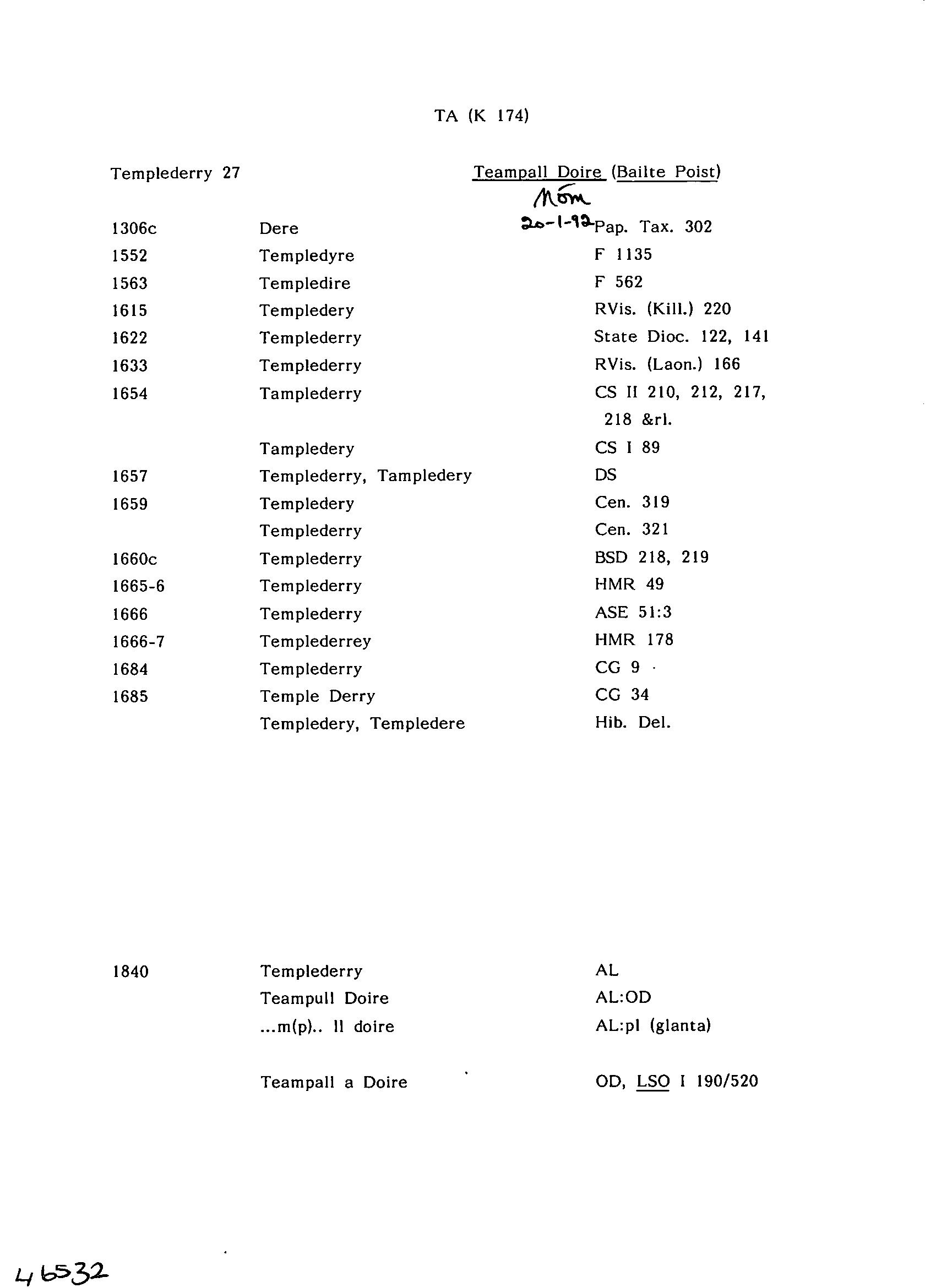 Teampall Doire/Templederry | logainm.ie