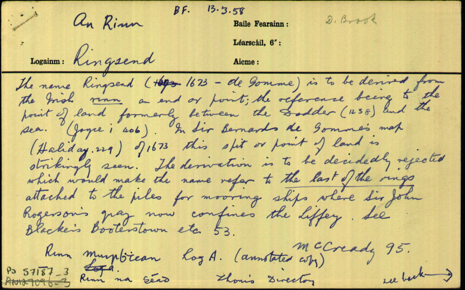 An Rinn/Ringsend | logainm.ie