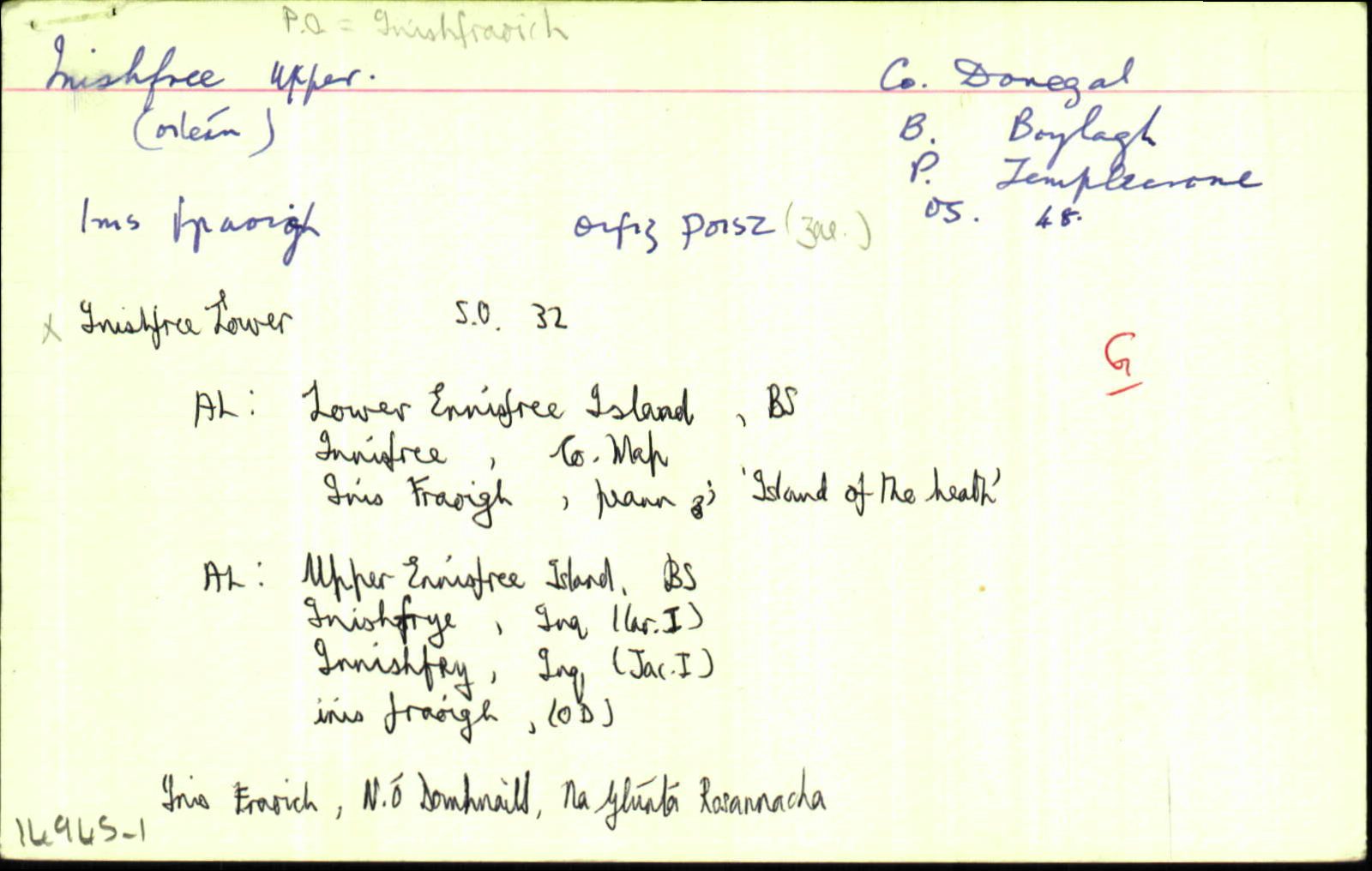 Inis Fraoigh/Inishfree Upper | logainm.ie