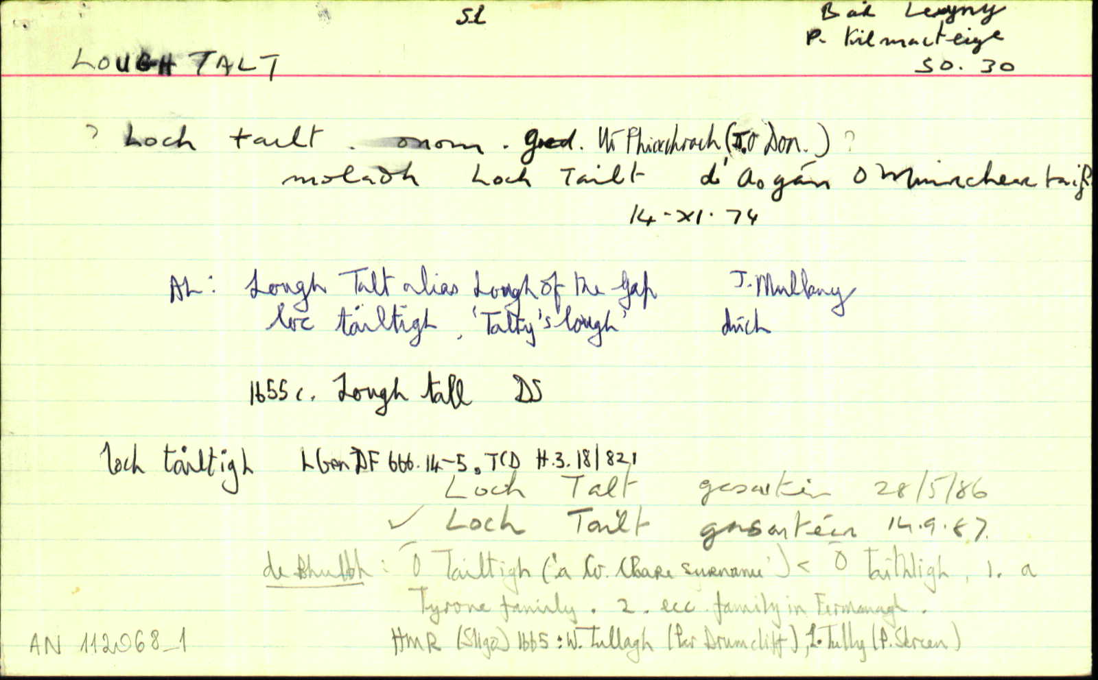 Loch Tailt/Lough Talt | logainm.ie