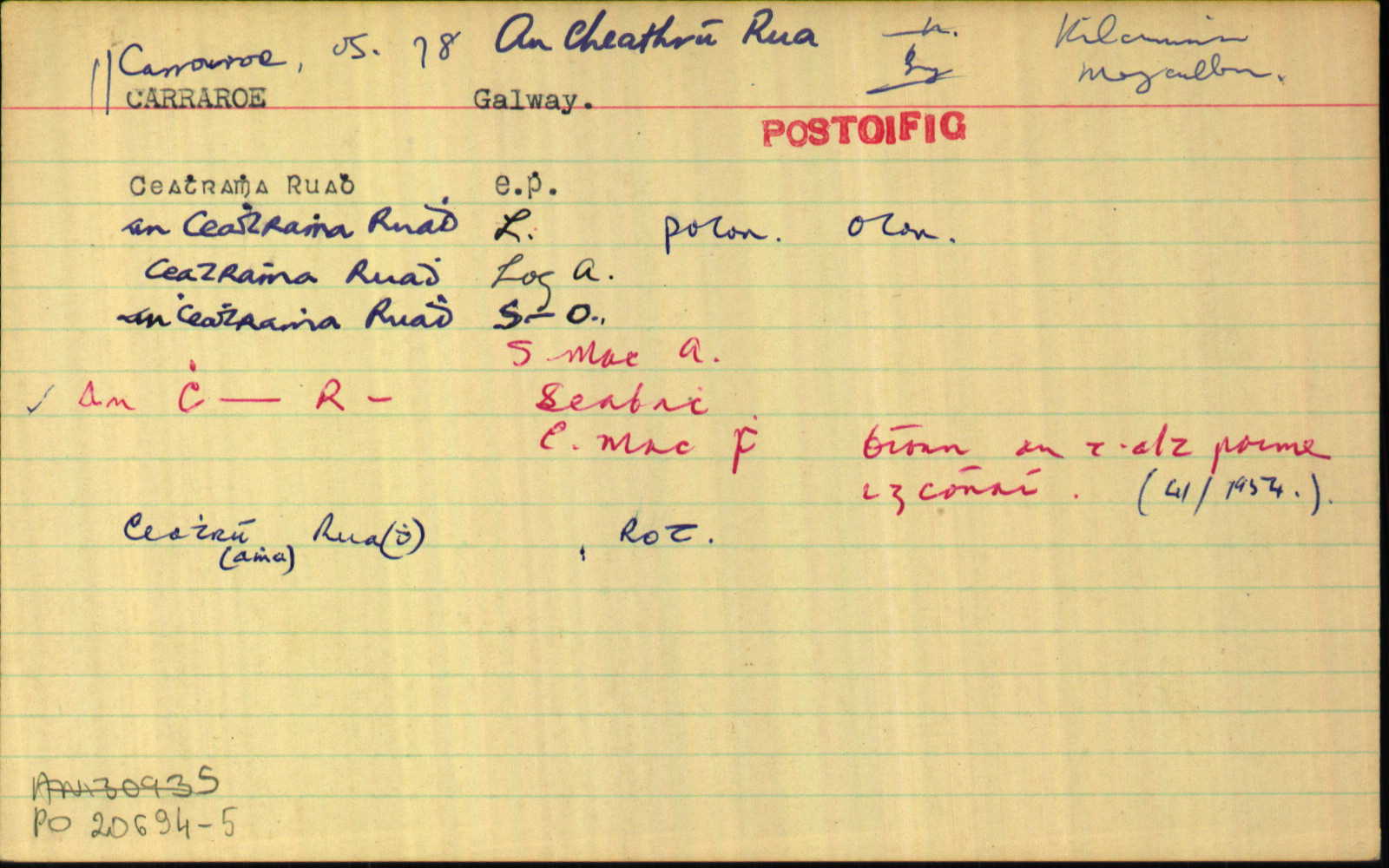 An Cheathrú Rua/Carrowroe | logainm.ie